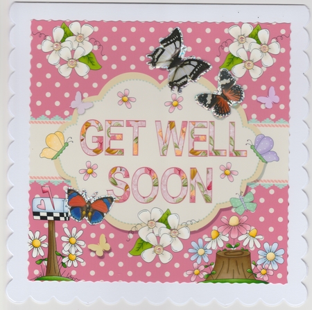 Get Well Soon Butterfly Decoupage Topper - CUP617497_719 | Craftsuprint