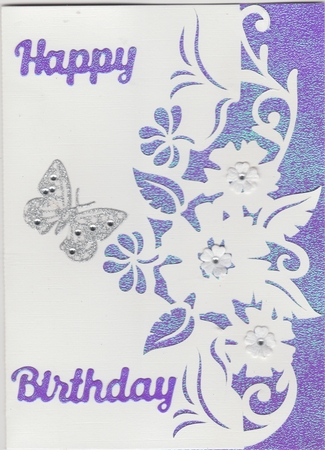Flower Stencil Edge Card - CUP989895_40382 | Craftsuprint