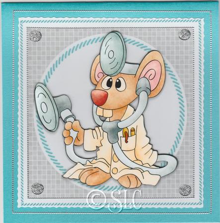 Get Well Soon Mouse Blue 8x8 Mini Kit - CUP661372_983 | Craftsuprint