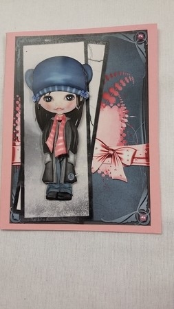 Pink Scarf Card Front - CUP802956_566 | Craftsuprint