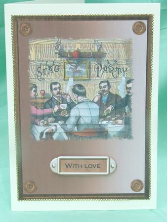 Vintage Stag Party Card Front - CUP92472_617 | Craftsuprint