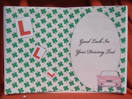 Good Luck Driving Test Insert (pink) - CUP226177_750 | Craftsuprint