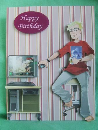 Computer Whizz (red) Decoupage Sheet. - CUP108343_437 | Craftsuprint