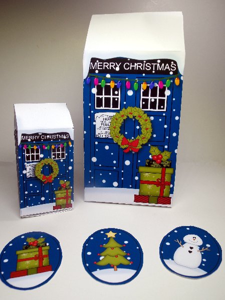 3D Xmas Police Box Milk Carton Treat Boxes - CUP583236_359 | Craftsuprint