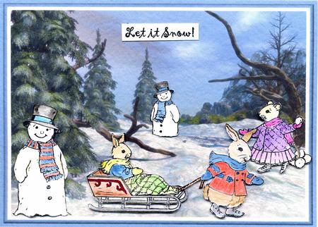 A5 Christmas Snow Scenes - Use with Cute Companion Stamps! - CUP79572 ...
