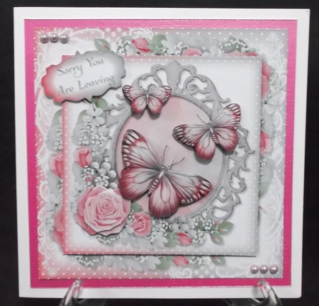 Pink and Grey Butterfly Floral Sorry You are Leaving - CUP854567_43136 ...