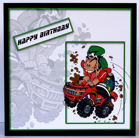 Quad Bike Maximum Mud Card Front 8x8 Inch - CUP308369_443 | Craftsuprint