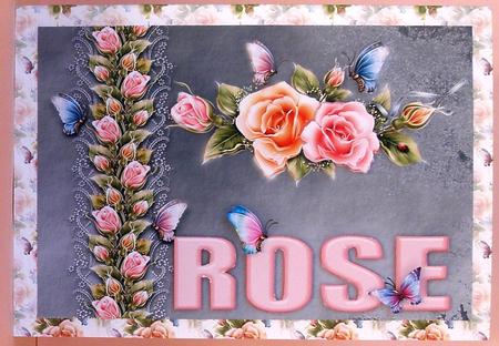 Pink Roses Name Card for Rose - CUP320934_1716 | Craftsuprint