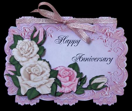 Pink Strip Card Mini Kit - Cream and Pink Roses Anniversary - CUP414897 ...