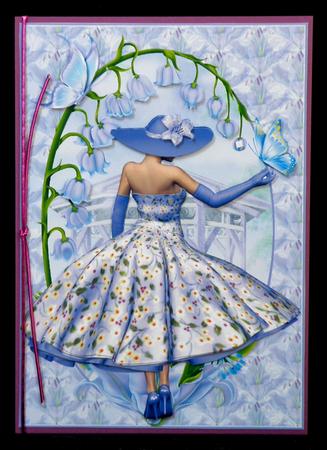 1950's Beautiful Lilac Flower Lady Decoupage - CUP427553_38 | Craftsuprint