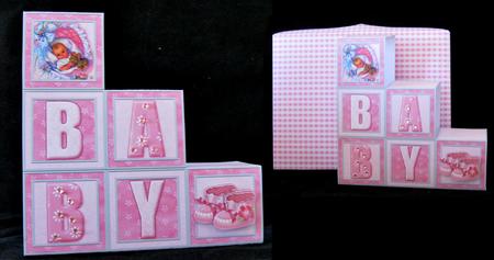 New Baby Girl Blocks Card 2 Sheet Mini Kit - CUP446792_68 | Craftsuprint