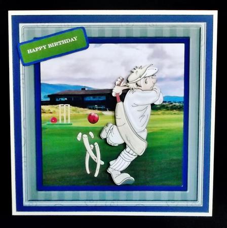 A Game of Cricket 7x7 Card with Decoupage - CUP531079_8 | Craftsuprint