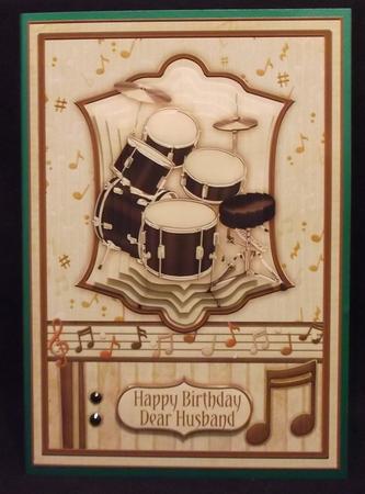 Drums in Sepia Card Front & Pyramage - CUP331646_68 | Craftsuprint