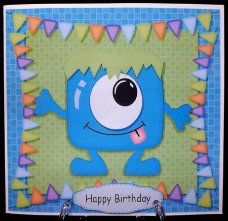 One Eyed Blue Monster 8x8 - CUP645976_983 | Craftsuprint