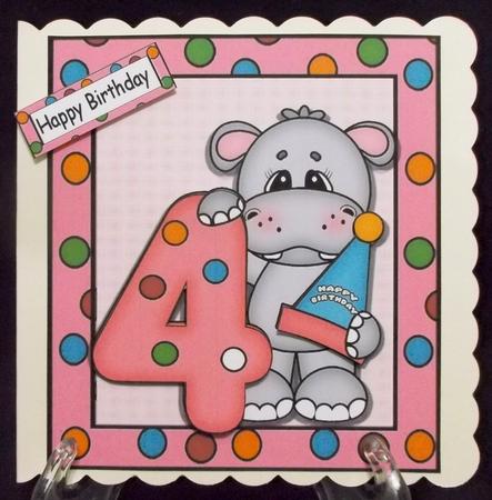 Happy 4th Birthday Hippo - CUP637974_983 | Craftsuprint