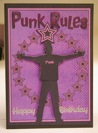 Punk Rules Quick Card Front with Decoupage - CUP72962_376 | Craftsuprint