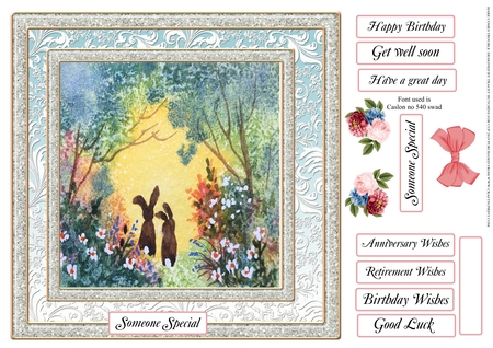 2 Rabbits Card toppers Original Watercolours Designer Resources ...