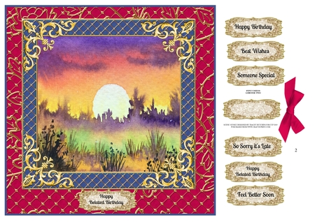 2 Sunset Card toppers Original Watercolours Designer Resources ...