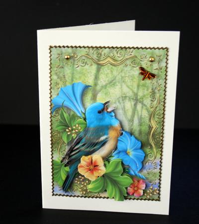 Beautiful Blue Bird with Decoupage - CUP542779_1763 | Craftsuprint