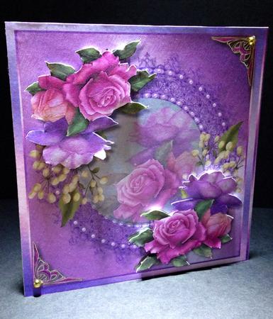 Beautiful Lilac Roses in a Pearl Frame - CUP600863_1398 | Craftsuprint