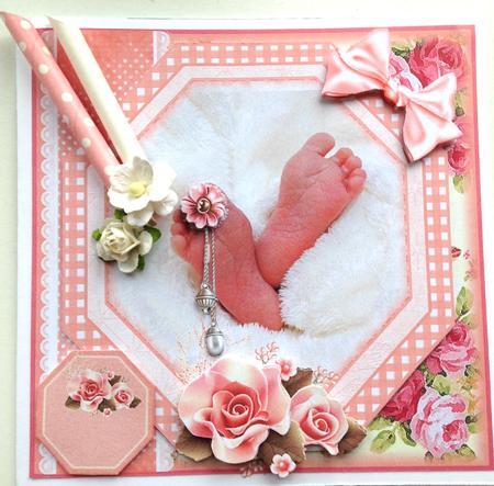 Those Tiny Feet Baby Girl Card Front Kit - CUP671575_1483 | Craftsuprint