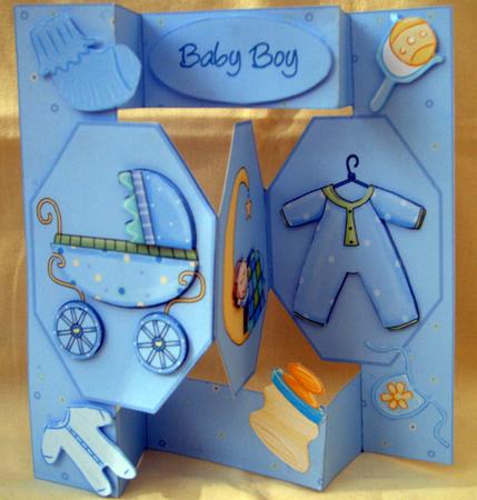 Baby Boy 3 Panel Pop Up Card - CUP57507_5 | Craftsuprint