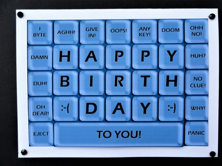A4 Novelty Fun Computer Keyboard Greetings Card Topper - CUP358169_359 ...