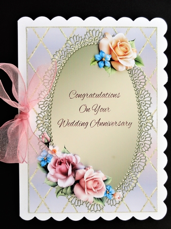 Multi & Gold Roses Anniversary Card Front - CUP776521_643 | Craftsuprint
