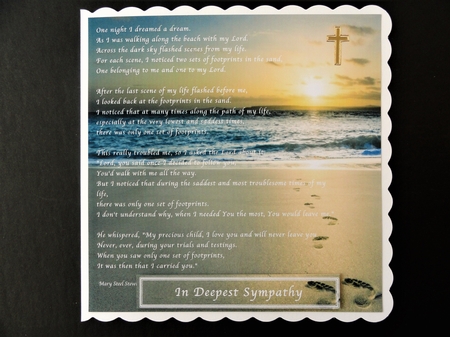 FOOTPRINTS SYMPATHY CARD FRONT - Photo by Valerie Spowart