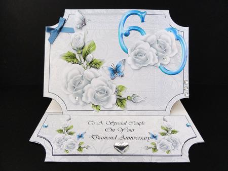 White Roses Diamond Wedding Anniversary - CUP391762_1875 | Craftsuprint