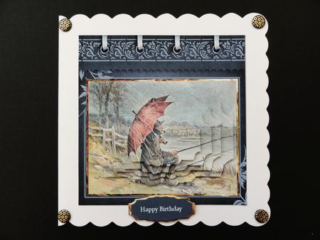 Fishing in the Rain Card with Shaped Stackers - CUP546851_8 | Craftsuprint