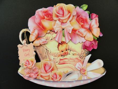 Beautiful Baby Girl Cup Shaped Card Kit - CUP563795_1483 | Craftsuprint
