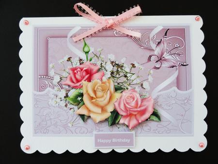 Yellow and Pink Rose Card with Decoupage - CUP574980_8 | Craftsuprint