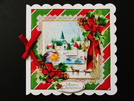 Vintage Christmas Scene with Red Robin Pyramid - CUP585869_1209 ...