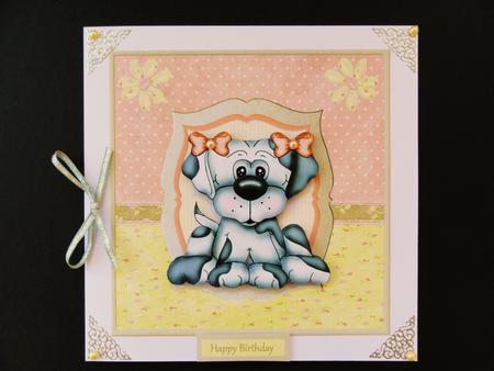 Lou Lou the Puppy Dog Card with Decoupage - CUP596545_8 | Craftsuprint
