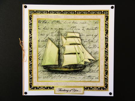 Male Card Vintage Sailship - CUP636004_936 | Craftsuprint