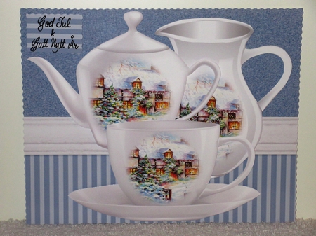 Winter Cottage Tea Set - CUP916256_43136 | Craftsuprint