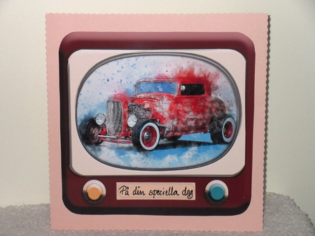 Vintage Car on a Retro TV Mini Kit - CUP945787_38 | Craftsuprint