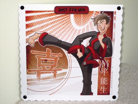Karate Dude (black) 8x8 Quick Card - CUP553308_437 | Craftsuprint