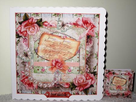 The Pink Rose Letter Card Front Kit - CUP659703_1483 | Craftsuprint