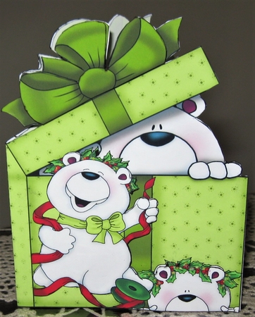 Christmas Bears Gift Box Shaped Card - CUP575400_38 | Craftsuprint