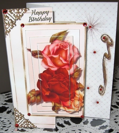 Decorative Roses Fold Back Card - CUP718897_99 | Craftsuprint