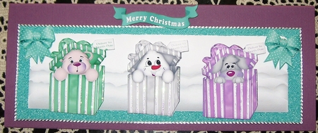 cute christmas peek a boo boxes with turq spot bows DL - CUP834327_415 ...