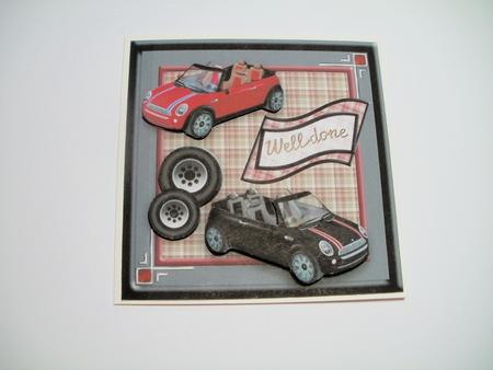 Red and Black Mini Car Square Blank Topper - CUP411267_1416 | Craftsuprint