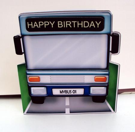3D Single Decker Bus Shaped Card with Decoupage - CUP333040_359 ...