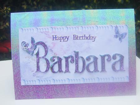 Barbara Name Topper with Butterflies - CUP152352_117 | Craftsuprint