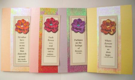 4 Bookmarks & Bookmark Envelope - 4 Flowers - CUP138793_99 | Craftsuprint