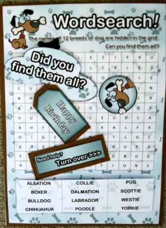 Dogs Wordsearch Card A5 - CUP289399_172 | Craftsuprint