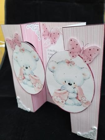 Cute little pink teddy for baby girl pop out card - CUP734886_415 ...