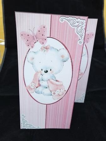 Cute little pink teddy for baby girl pop out card - CUP734886_415 ...